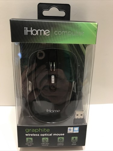 iHome Graphite Black Customizable Wireless Optical Mouse Mac ...