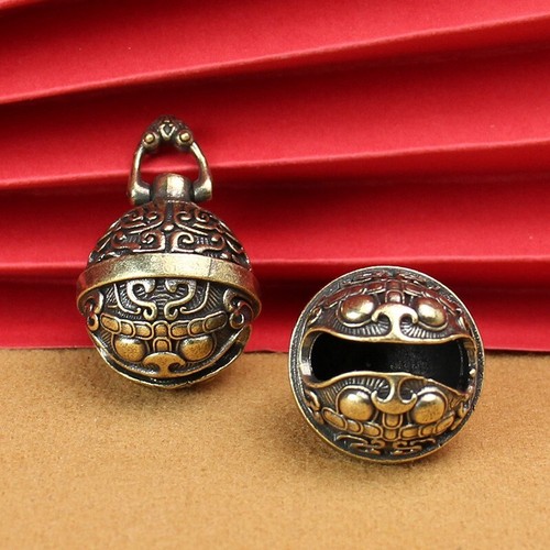 2pcs Brass Small Bell Pendant Key Pendant Tiger Bell Keychains Keyrings ...