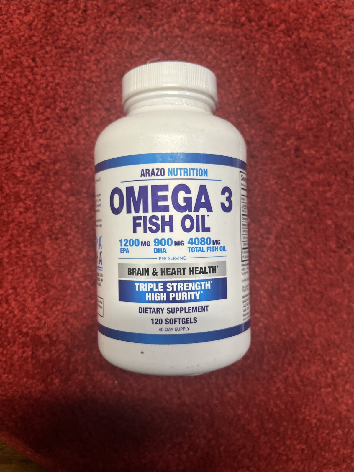 OMEGA 3 FISH OIL HIGH EPA DHA Triple Strength 120 Caps Arazo Nutrition ...