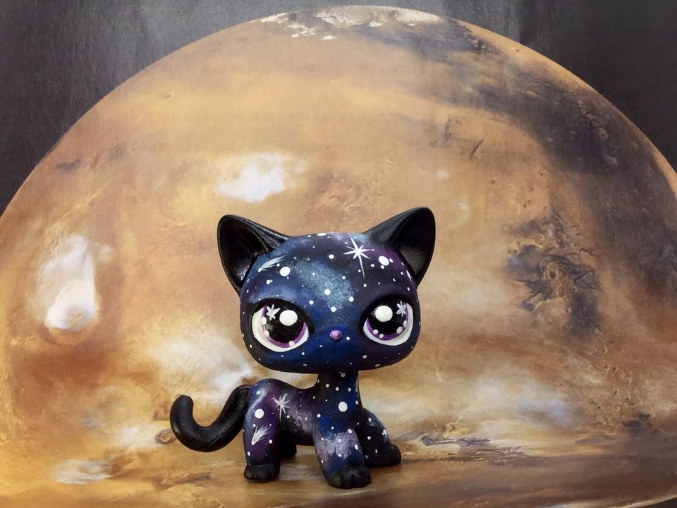 Short Hair Cat Galaxy Kitty, Hand Painted, Mini Pet Shop with free ...