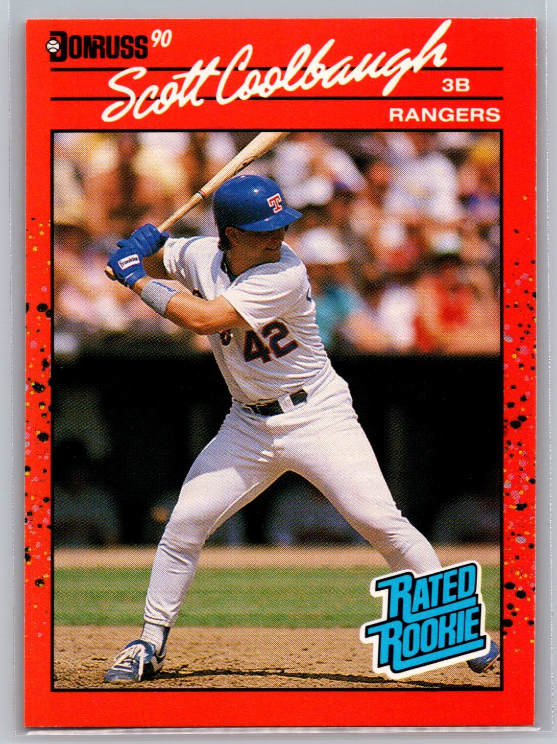 1990 Donruss Rated Rookie Baseball #43 Scott Coolbaugh RC Texas Rangers ...