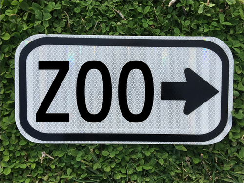 ZOO road sign 12"x6" - DOT style sign - animals lions tigers bears ...