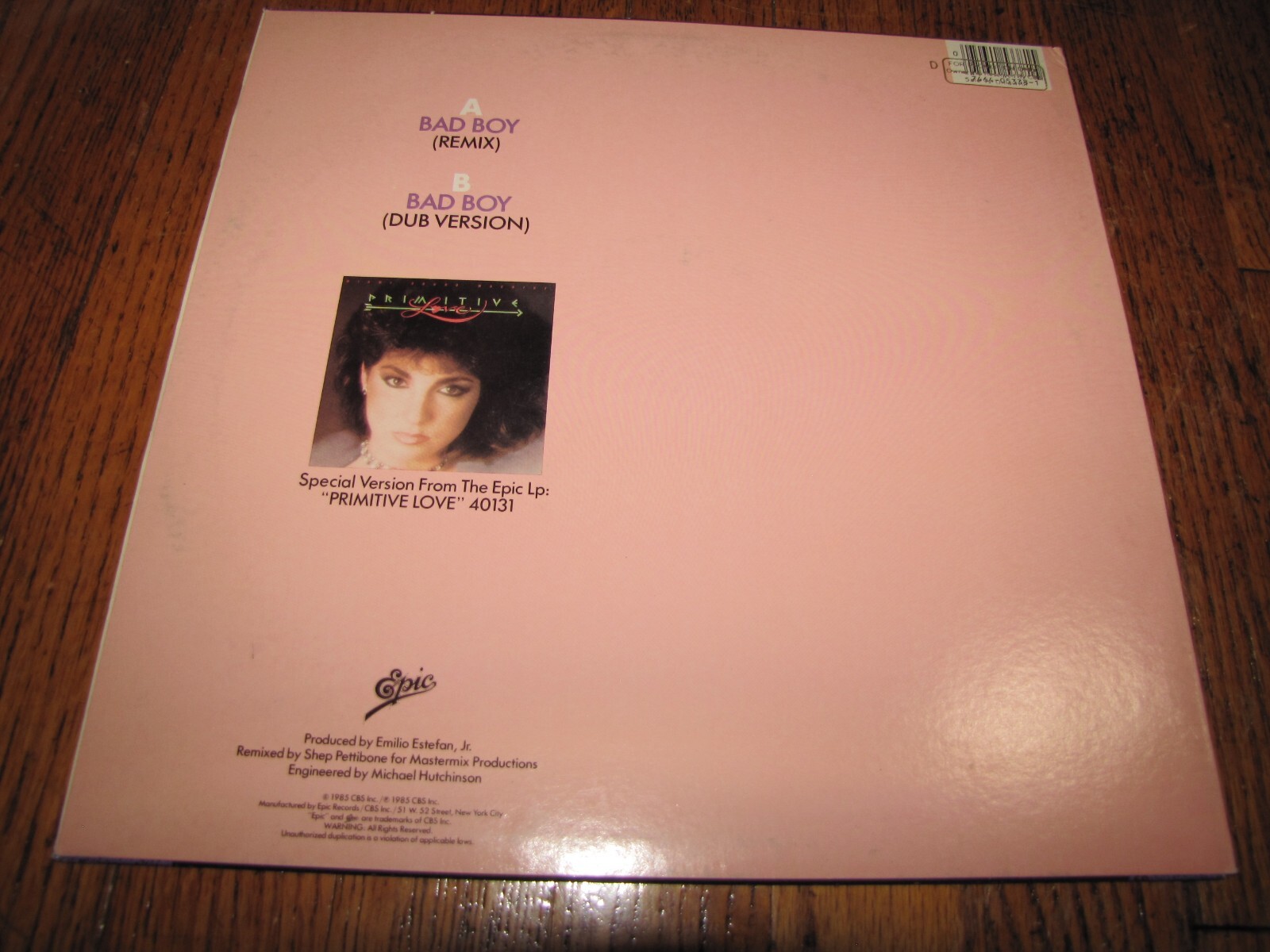 MIAMI SOUND MACHINE - BAD BOY REMIX - EPIC RECORDS 12" SINGLE | eBay