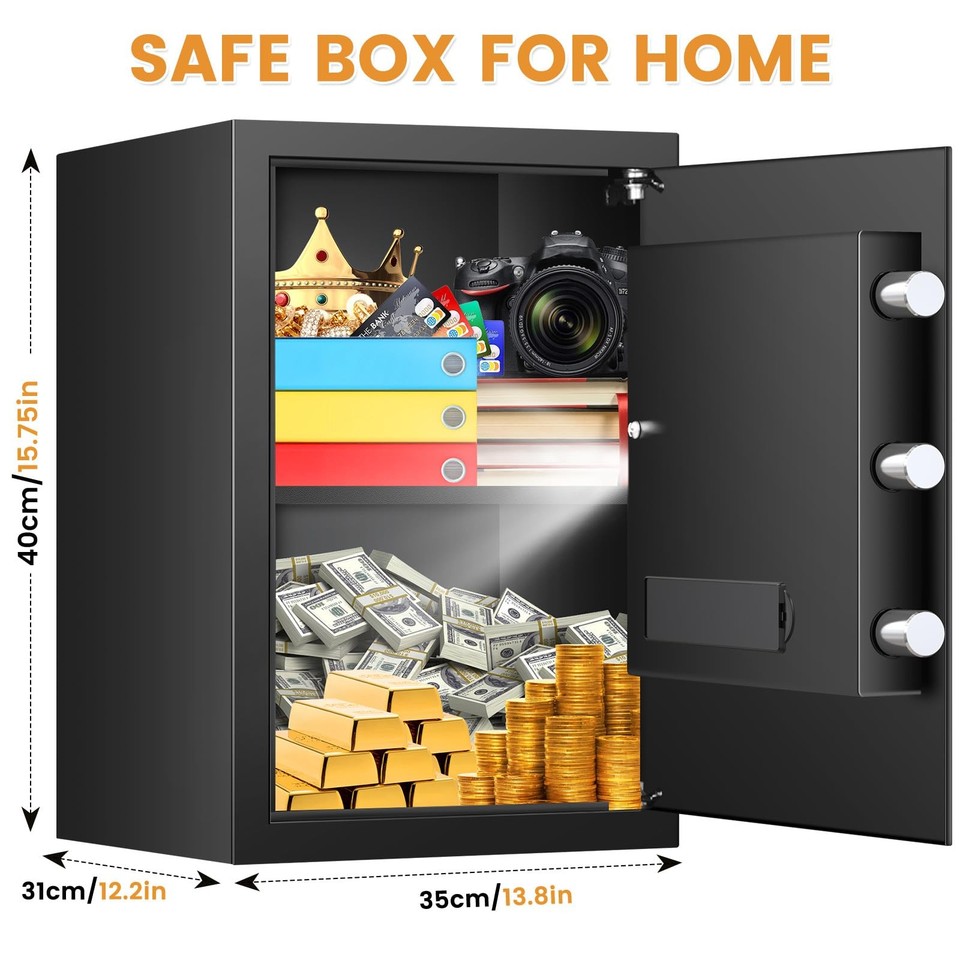 2.5 Cuft Fireproof Safe for Home, Safe Box Fireproof Waterproof with ...