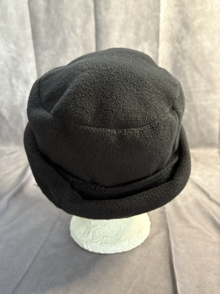 Vintage Columbia Fleece Roll Brim Hat Black L/XL Unisex Aztec Trim | eBay