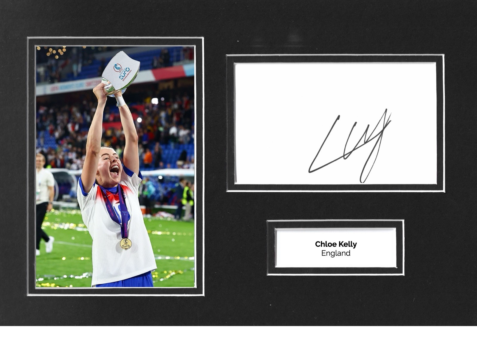 Chloe Kelly Signed 12x8 Photo Display England Lionesses Euros Autograph ...
