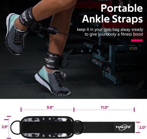 Gym Ankle Straps for Working Out - Glute Ankle Cuff Kickback Strap, Gym ...