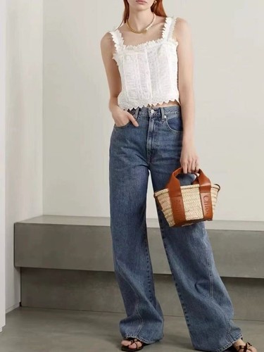 Women Doen Square Neck Lace Contrasting Tank Top | eBay
