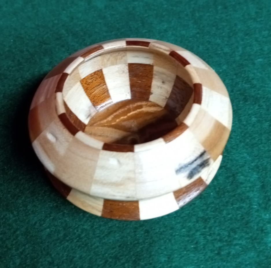 Lathe turned bowl in 2025, Cute segmented, 4 diff woods Poly finish by ...
