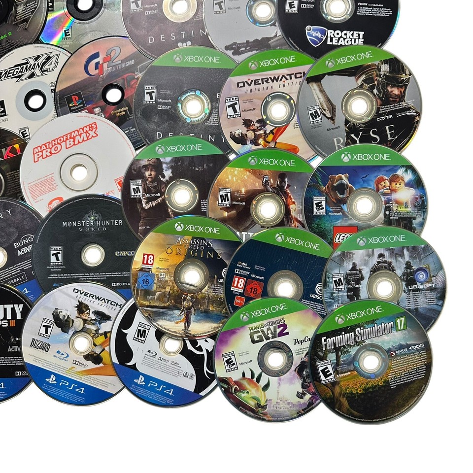 Video Game Loose Disc Lot 71 Discs Only Ps1 PS4 Xbox One **Scratched ...