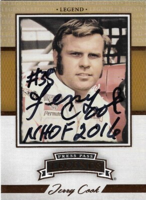 JERRY COOK signed 2013 PRESS PASS LEGENDS card #7 HALL OF FAME AUTO | eBay