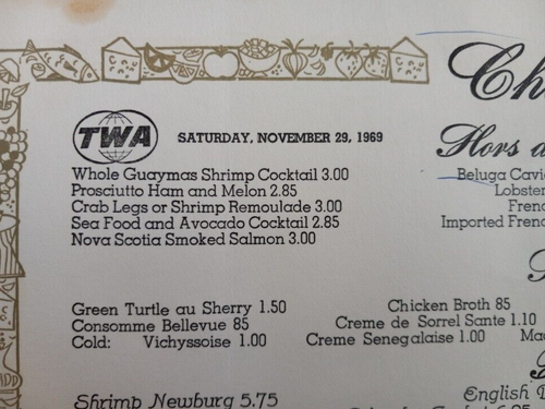 VTG 1969 Legendary Old Hollywood Chasen's TWA Restaurant Saturday ...