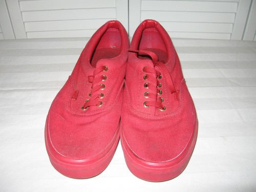 Vans Authentic True Red Canvas Skateboard Shoes Unisex Mens 10.5- Wmns ...