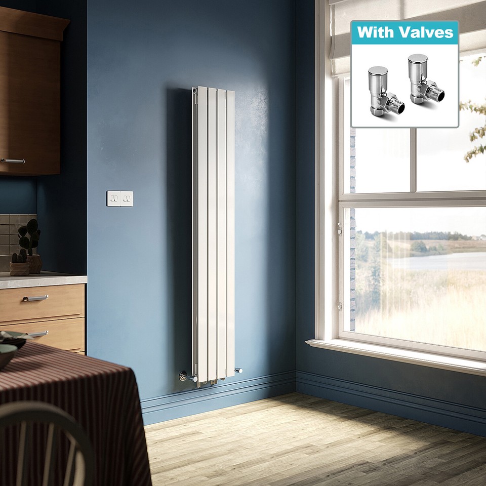 Vertical Radiator Flat Panel Oval Column White Central Heating Tall ...