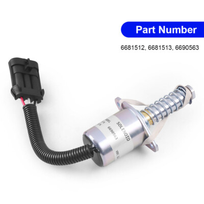 Shut Off Solenoid 6681512 6681513 6690563 12V Stop Solenoid for Bobcat ...