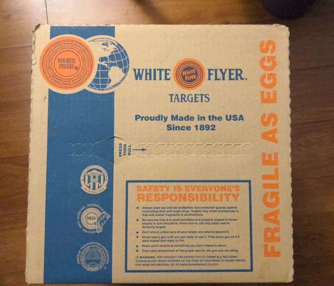 (90) White Flyer Bio Clay Targets - Orange Top Skeet Trap Shooting ...