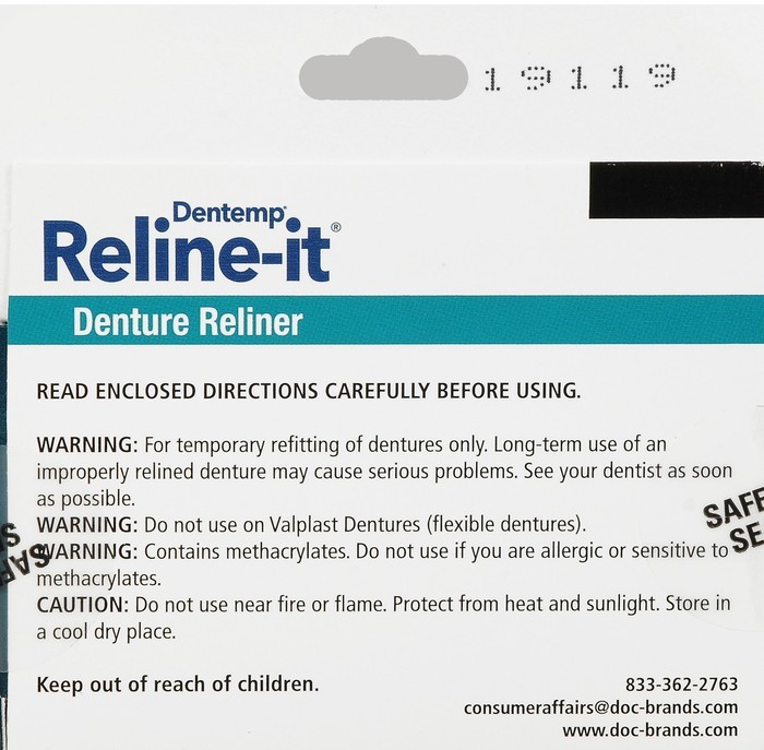 Dentemp Reline-it Denture Reline Kit Reliner For Upper Lower Dentures ...