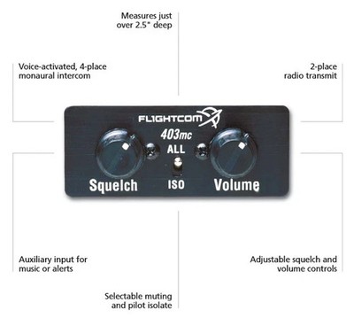 Brand New, Flightcom 403mc Panel Mount Mono Aircraft Intercom, p/n 101 ...