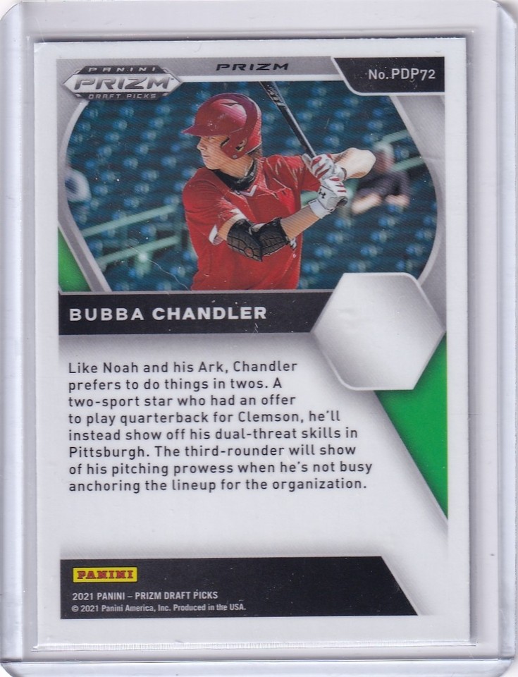 2021 Prizm Draft Picks Bubba Chandler Carolina Blue Velocity Prizm # ...