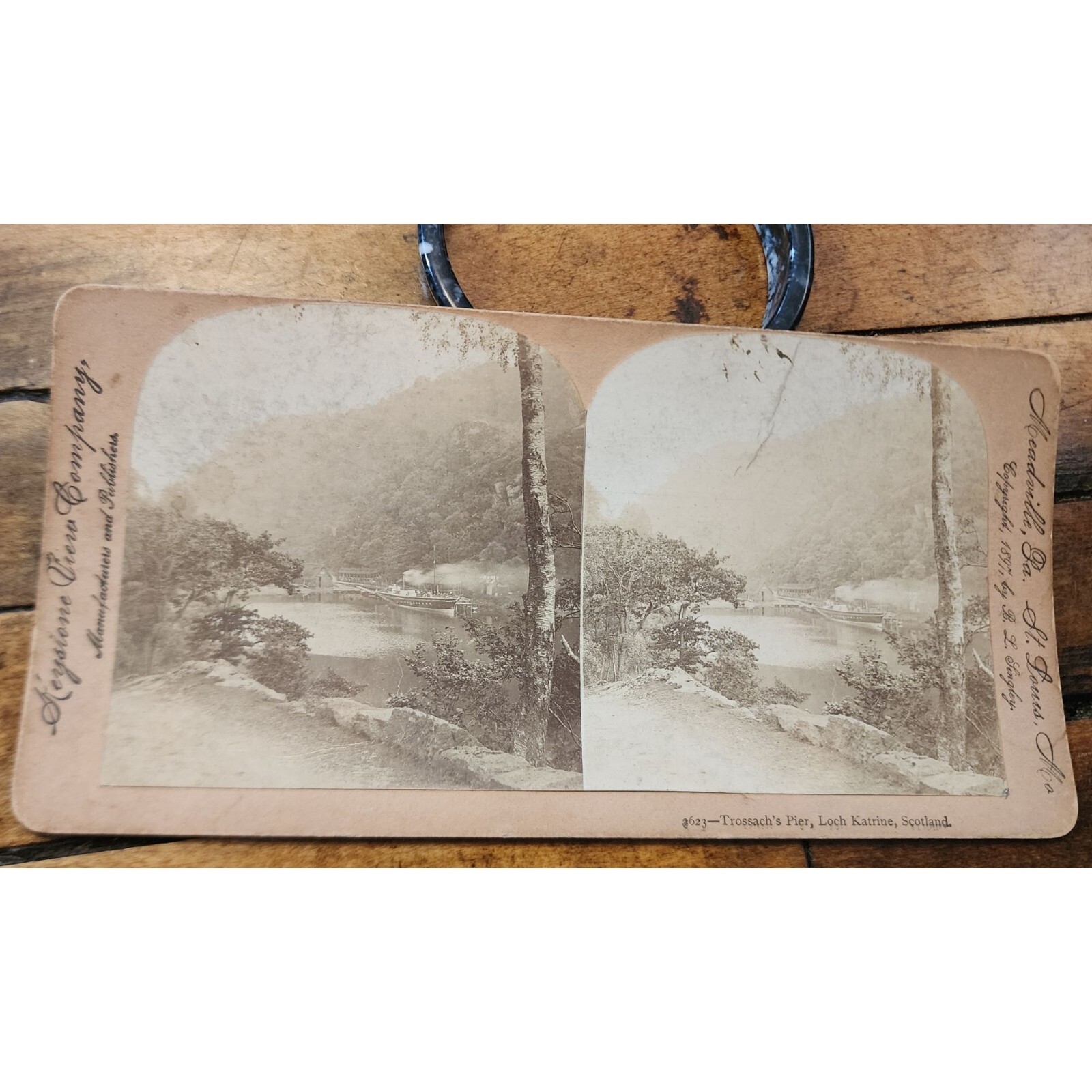 Keystone View Co. 1897 Trossachs Pier Loch Katrine Scotland Stereoview ...