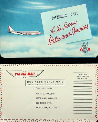TWO. AMERICAN AIRLINES VINTAGE CUSTOMER OPINION FORMS/ENVELOPES - E11-G ...