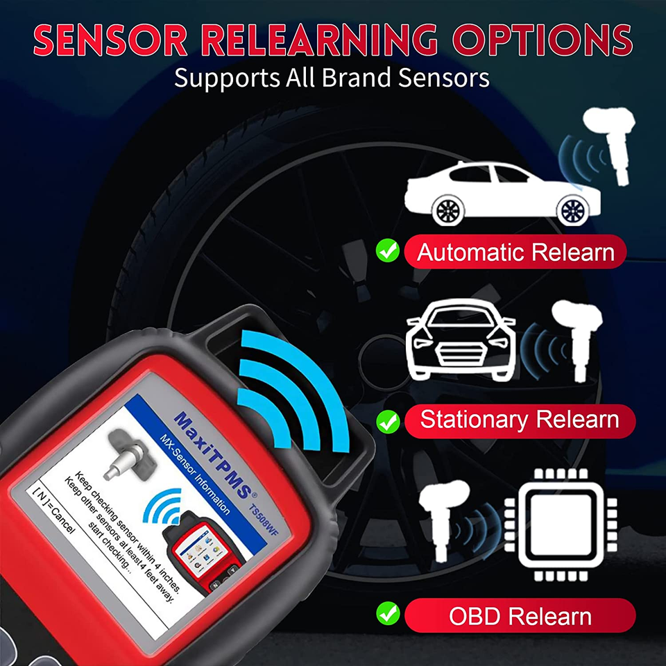 2024 Autel TS508WF TPMS Relearn Sensors Activate/Reset/Pr0grammer Tool ...