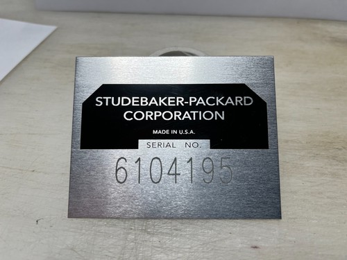 STUDEBAKER PACKARD MODEL SERIAL NUMBER DATA PLATE ID TAG | eBay