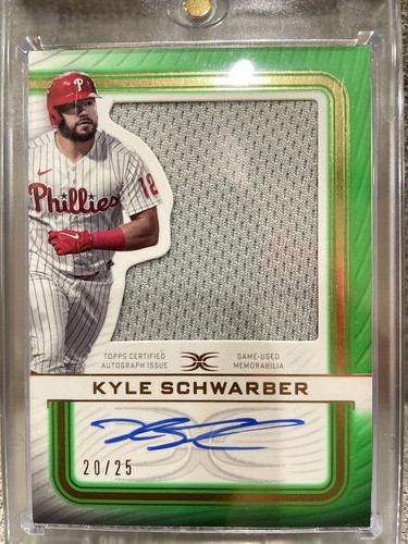2023 Topps Definitive Kyle Schwarber Patch Auto Green Parallel 20/25 Phillies 🔥 | eBay