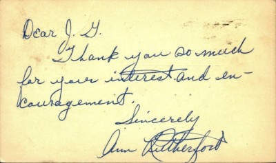 Vintage ANN RUTHERFORD Autograph | eBay