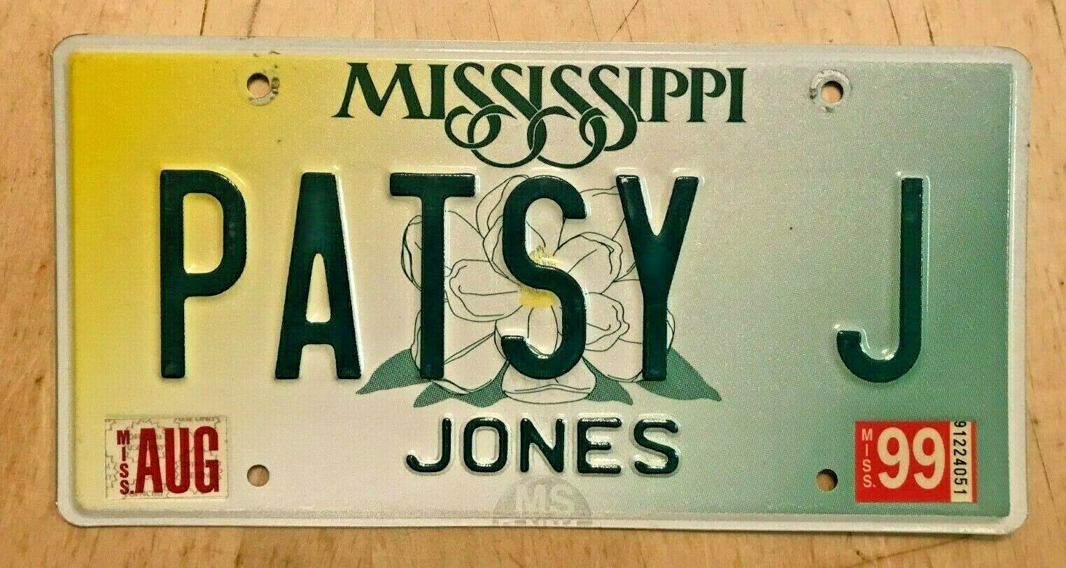 MISSISSIPPI MAGNOLIA GRAPHIC AUTO VANITY LICENSE PLATE " PATSY J ...
