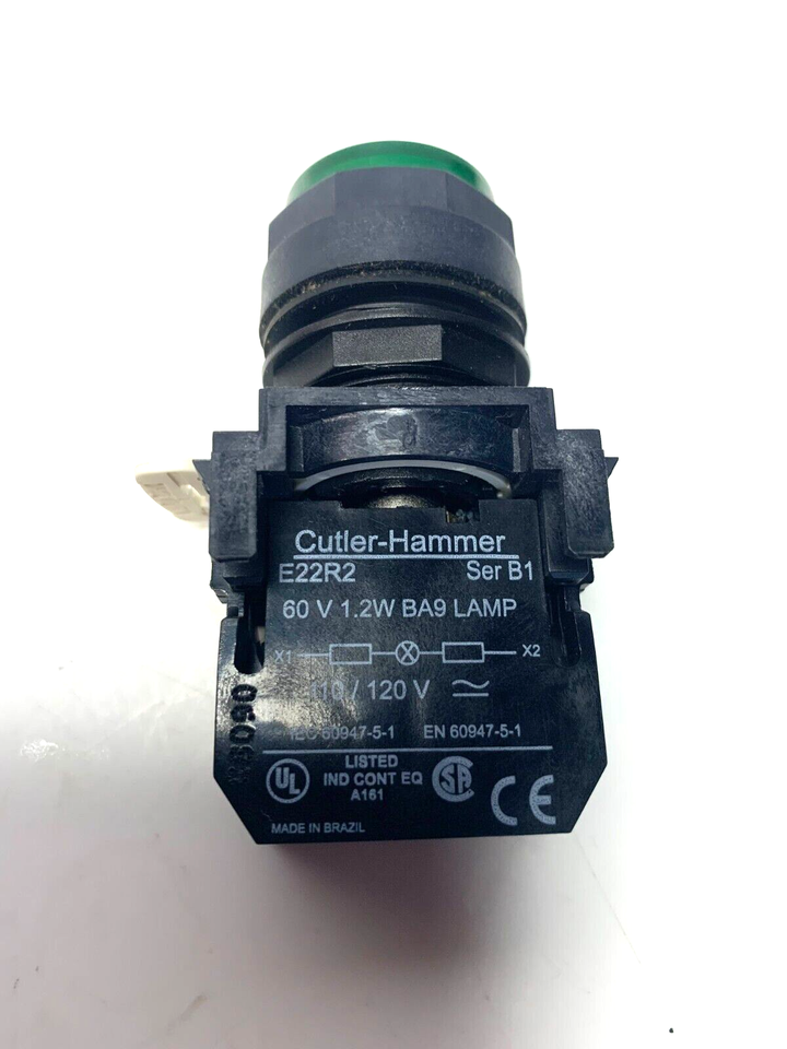 E22TB3X10A Eaton Push to test monentary Button 1NO 120vac incandescent ...