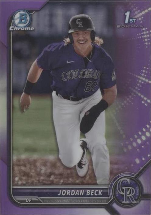 2022 Bowman Draft - Chrome Jordan Beck #BDC-34 Purple Refractor /250 ...