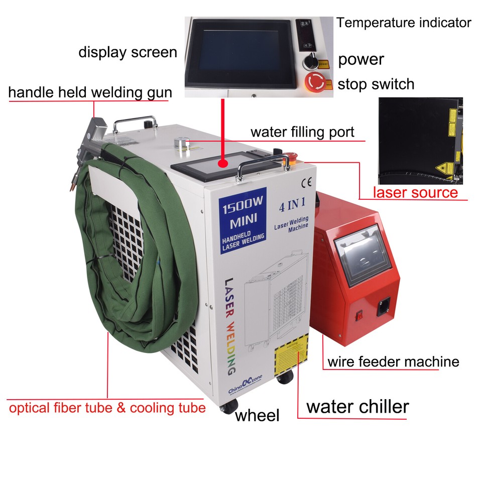 1500W Fiber Laser Welder Welding Soldering Cleaning Machine Water ...