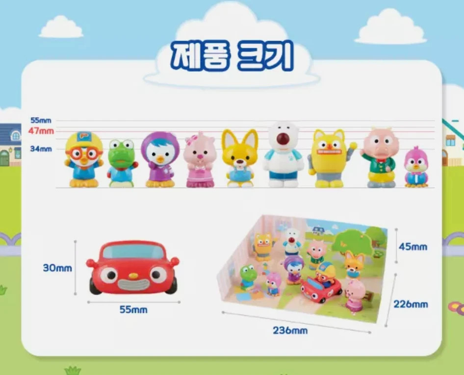 Pororo & Friends 10pcs Finger Figures Playset – Kids Toy Korean Cartoon ...