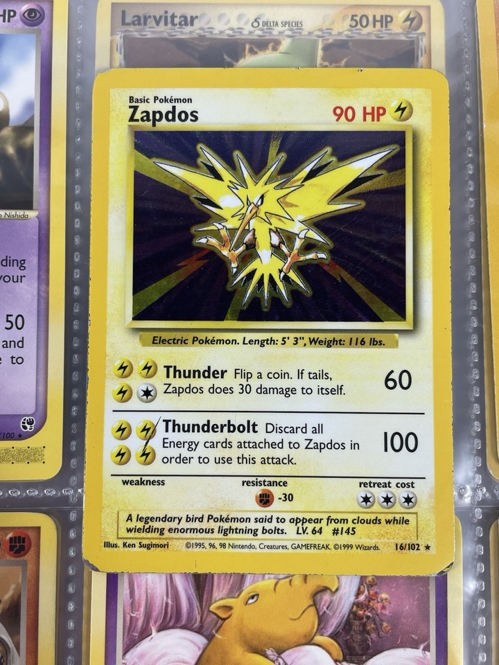 Pokemon Card Collection VTG Binder Holo Rare 1st Delta WoTC Zapdos ...