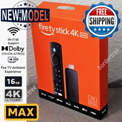 AMAZON FIRE TV Stick 4K MAX, Wi-Fi 6E, 2.0 GHz, 16GB/ALEXA Voice Remote ...