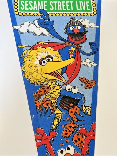 Sesame Street felt Banner FLAG Pennant Blue Sesame Street Live 29 by 12 ...