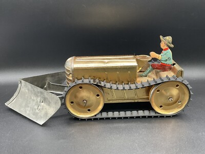 Marx Tractor & Plow Climbing Tractor Crawler Vintage c.1939 Copper ...