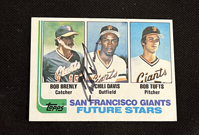 CHILI DAVIS 1982 TOPPS ROOKIE SIGNED AUTOGRAPHED CARD #171 SAN ...