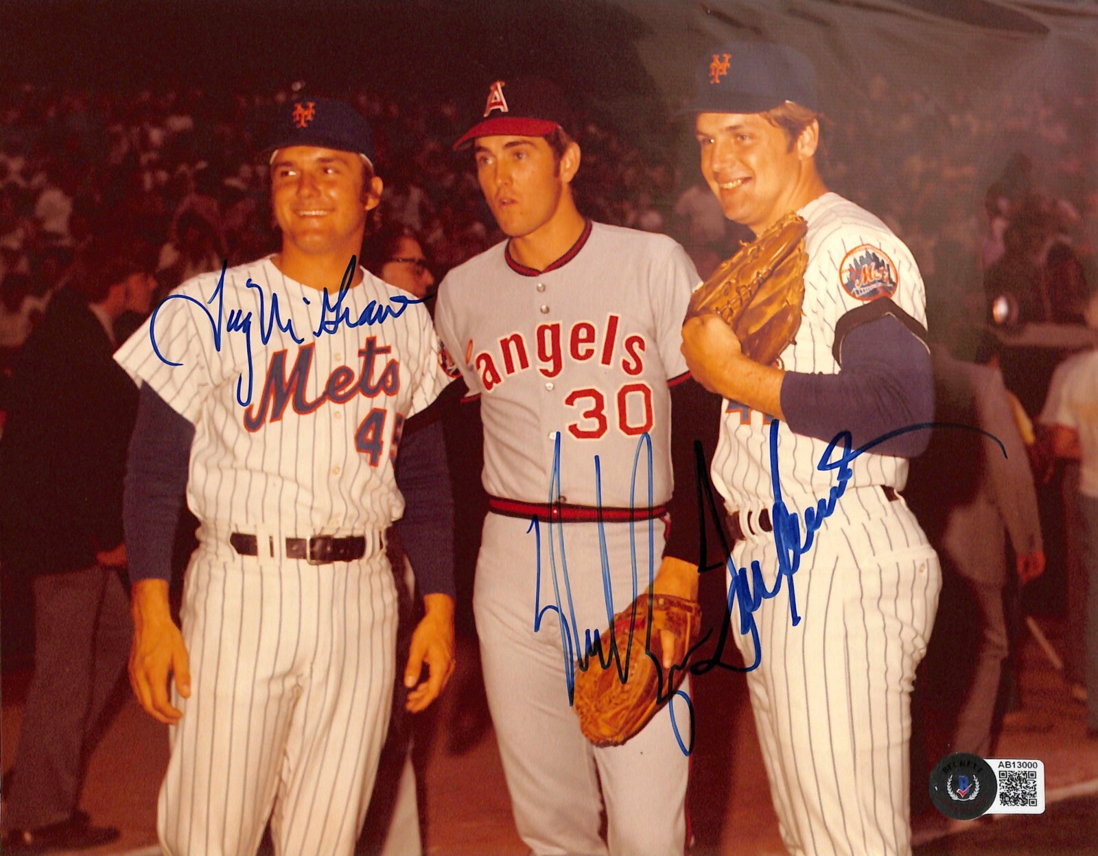Nolan Ryan Autographed Signed Tom Seaver Tug McGraw 8x10 Photo BAS ...