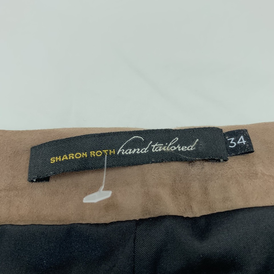 Sharon Roth Hand Tailored Womens 100% Leather Pants Brown Size 34 | eBay