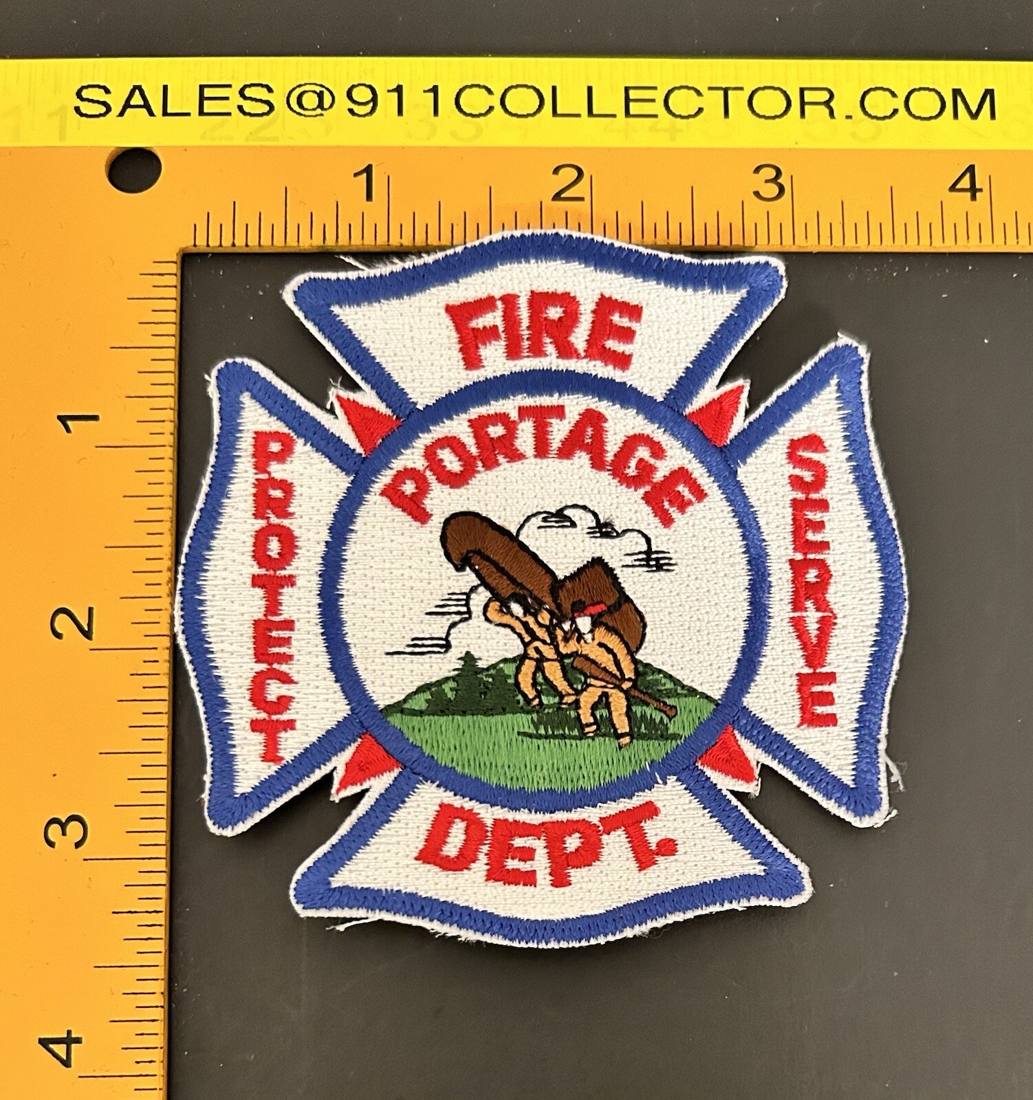 VINTAGE WISCONSIN WI PORTAGE FIRE DEPT PATCH COLUMBIA COUNTY PROTECT ...