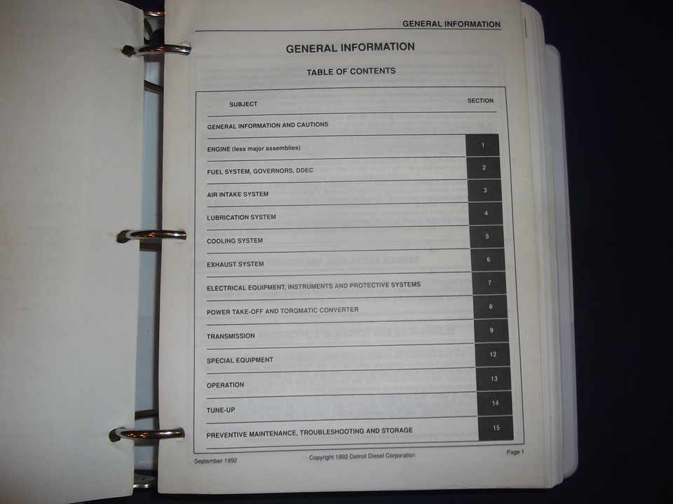 DETROIT 149 SERIES 8V 12V 16V ENGINE SERVICE SHOP REPAIR WORKSHOP ...