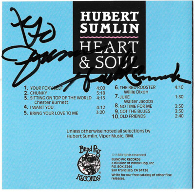 HUBERT SUMLIN - Heart and Soul AUTOGRAPHED Booklet CD NR | eBay