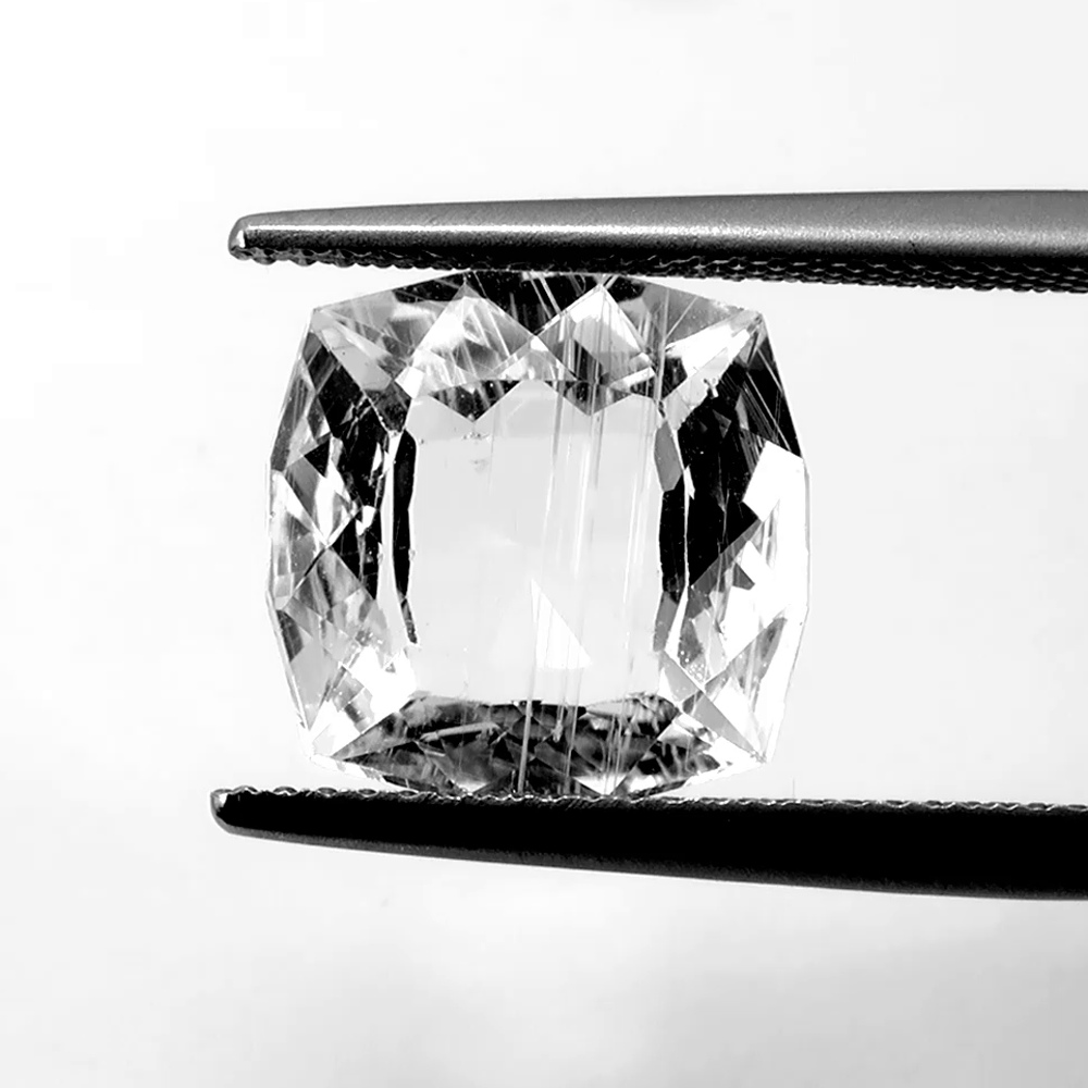Lovely Natural Rutile Topaz 7.08ct Cushion Cut White/Colorless Mined at ...