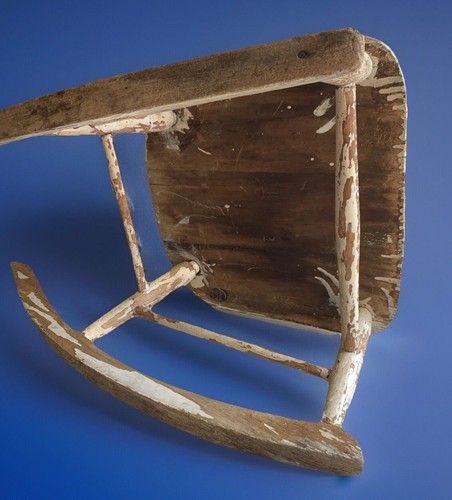 Vtg Child's Bentwood Rocker Sturdy Cottagecore Original White Chipped ...