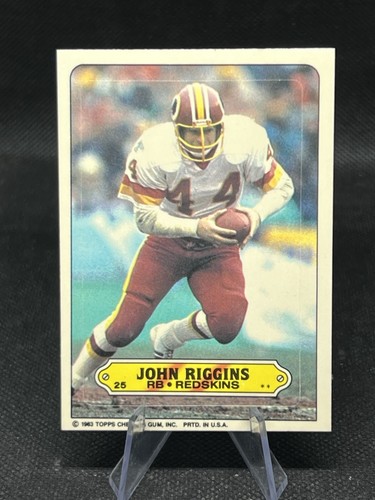 1983 Topps Stickers John Riggins Football Card #25 - Washington ...