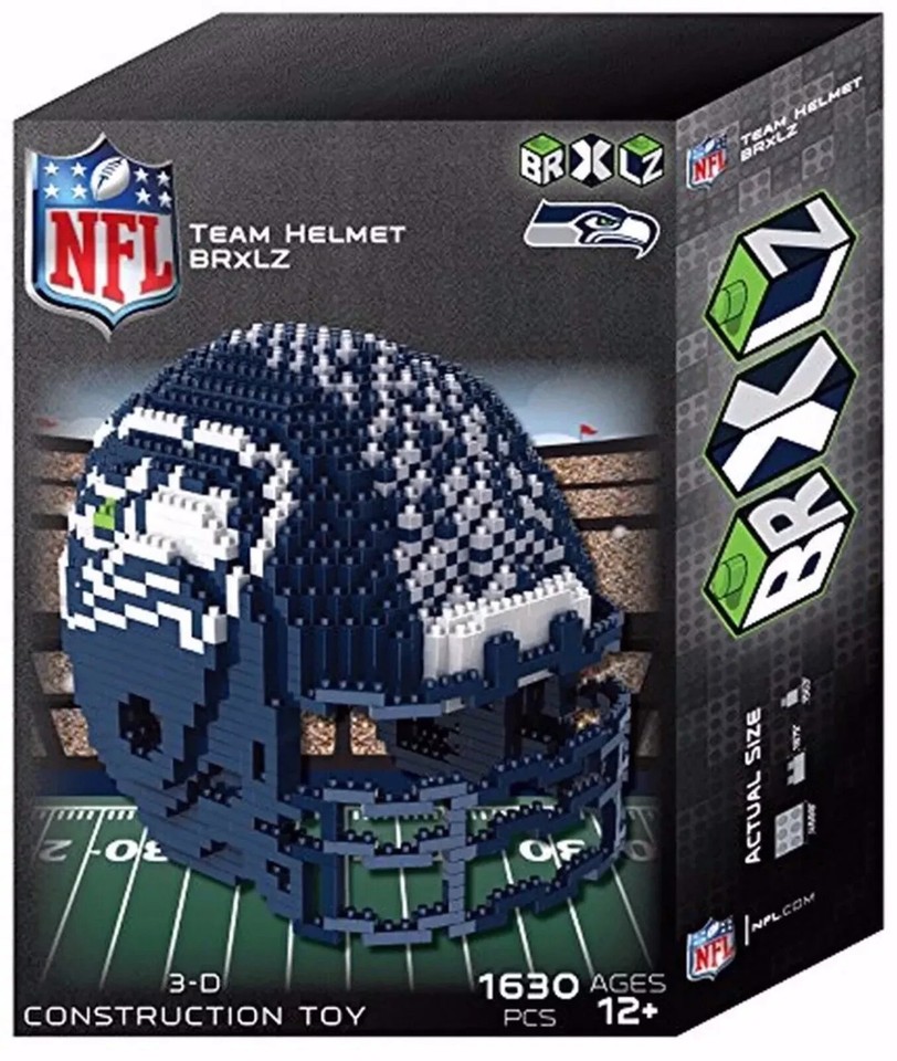 Seattle Seahawks FOCO NFL BRXLZ Team Helmet 3-D Construction Block Set ...