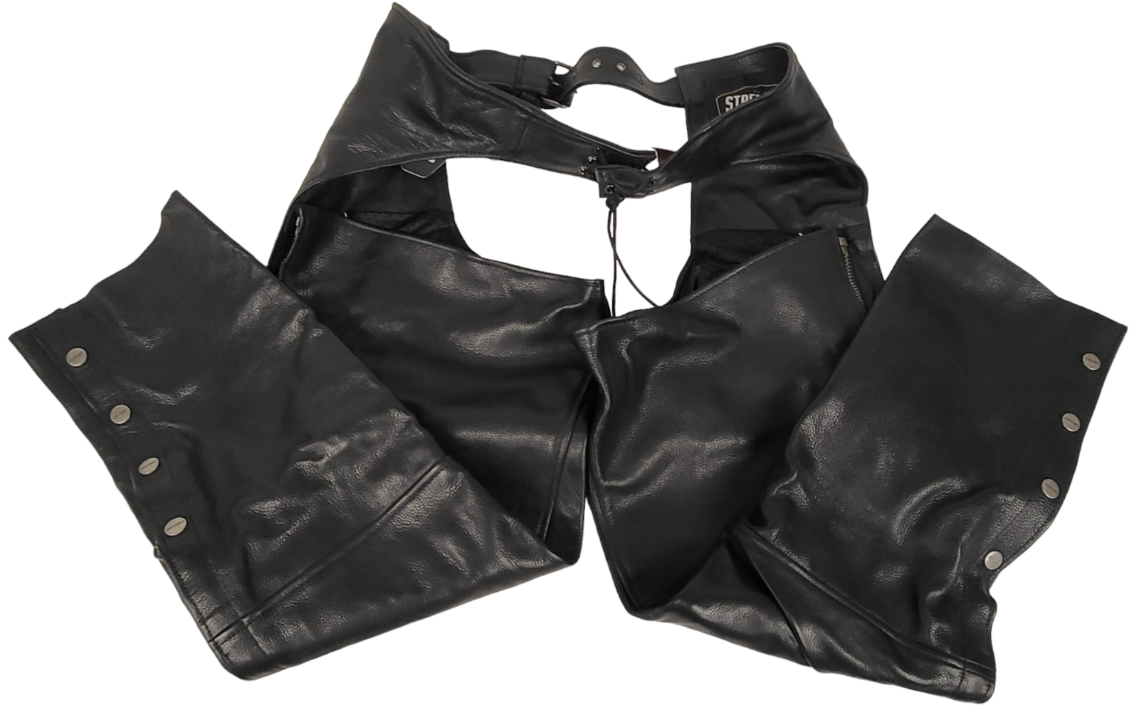 Street & Steel Black Leather Richmond Lea Biker Motorcycle Chaps -PICK ...