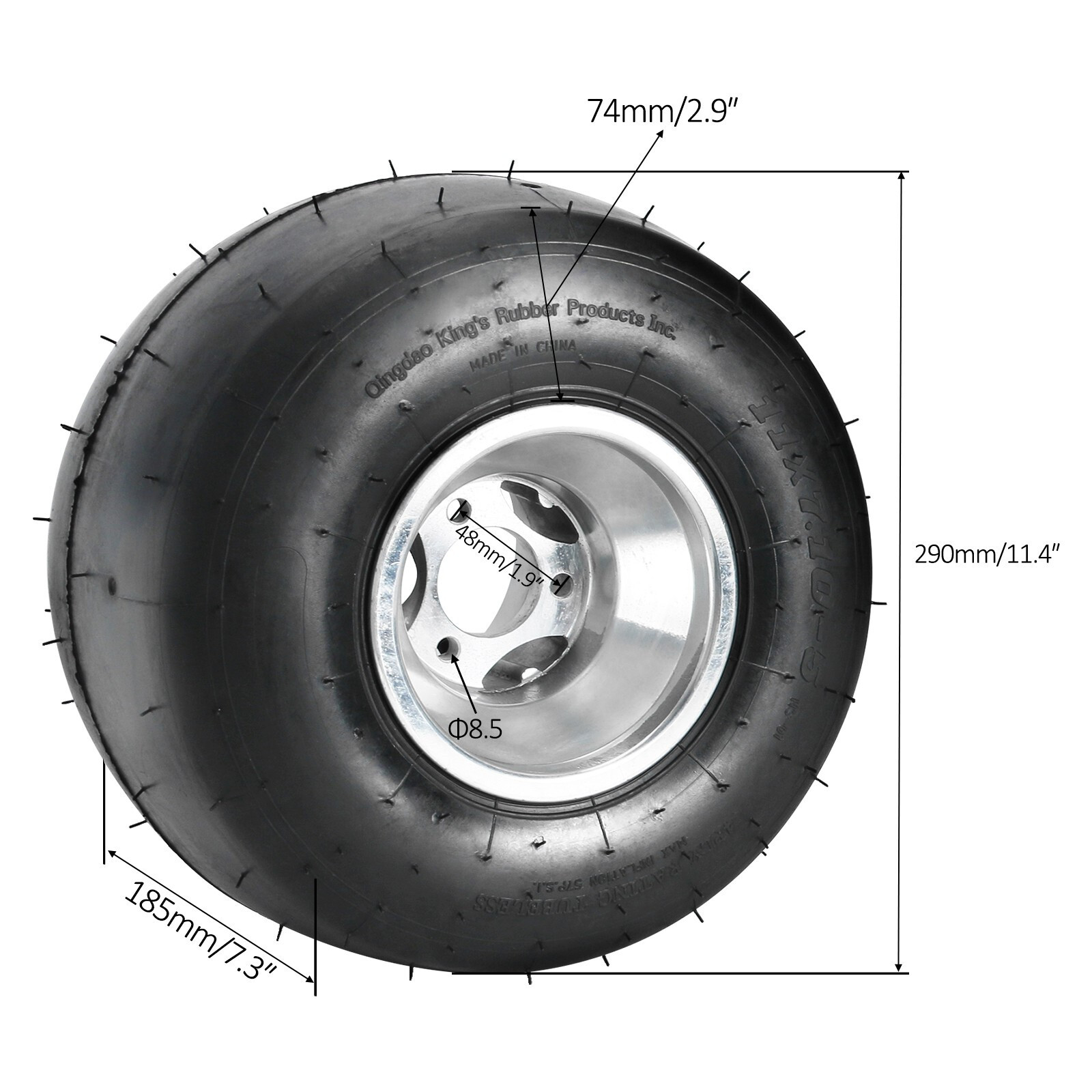 4pcs 11x7.10-5 &10x4.50-5 Tire Tyre Rim Wheel for Go Kart Carts Golf ...